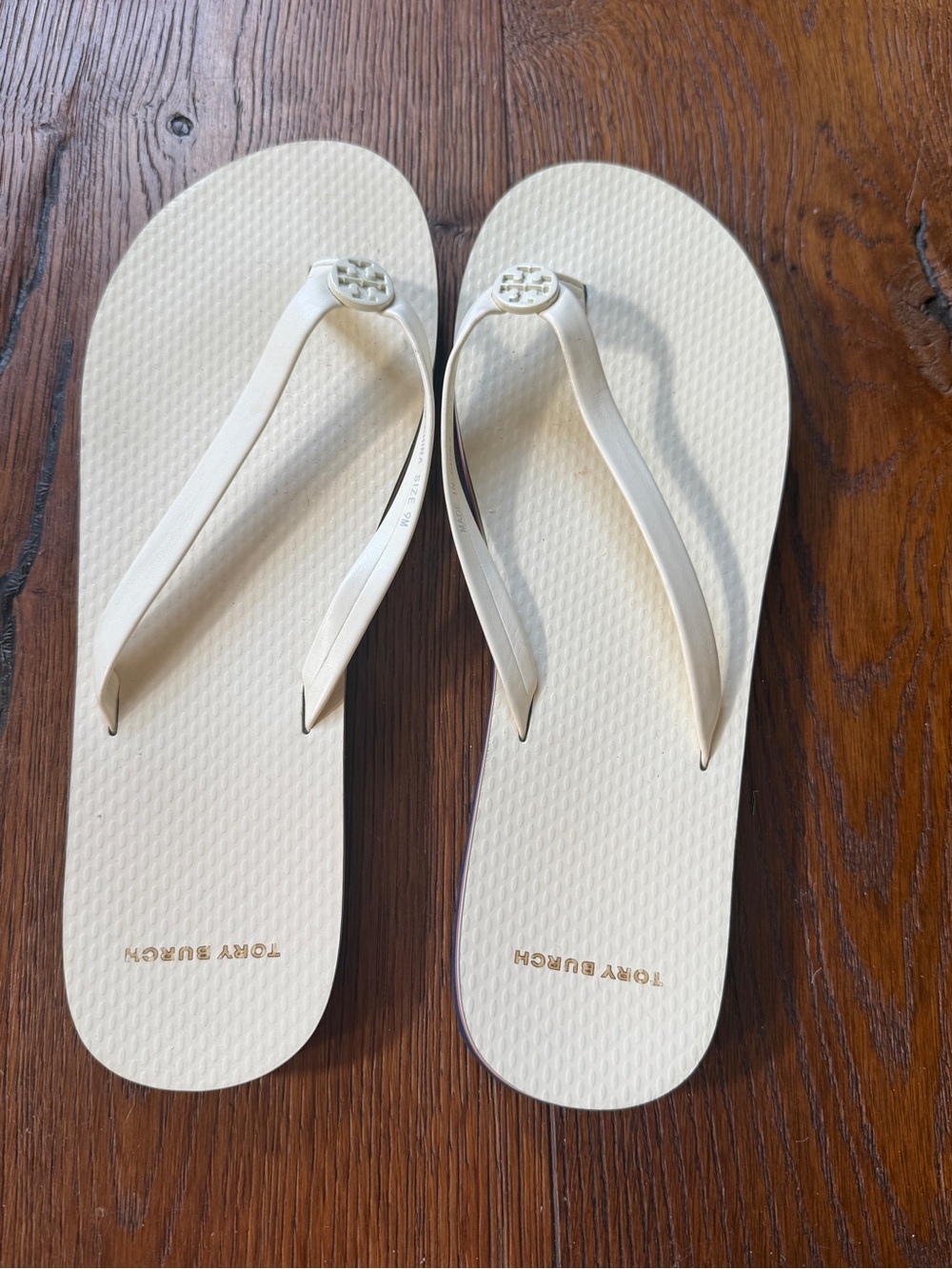 Tory Burch | Shoes | Tory Burch Womens Off White Logo Flip Flop Sandals ...